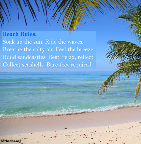 Travel Quotes: Barbados Beach Rules
